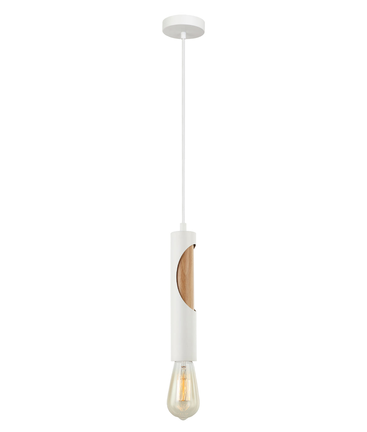 IDA Interior Tube Pendant Light- White — lightsuponline